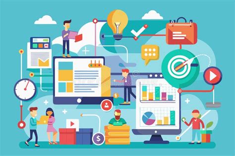 The Artwork Features A Vibrant Representation Of Project Stages With Diverse Characters Digital