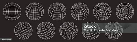 3d Sphere Mesh Grid Ball Or Sphere In Grid Of Line Stock Illustration Download Image Now Istock