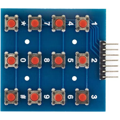 Getuscart Naughtystarts 3x4 Push Buttons Matrix Keyboard 7 Pin 12 Keypad Switch Board For