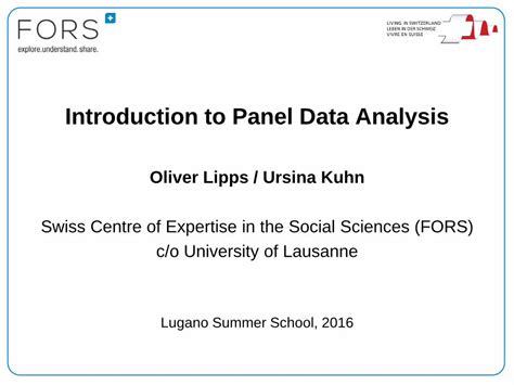 Pdf Introduction To Panel Data Analysis Forsforscenterchwp