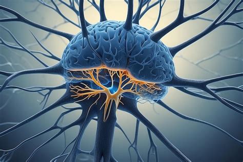 Premium Photo Nerve Cell With Dendrites Macro View Of Neuron Inside Brain Generative Ai