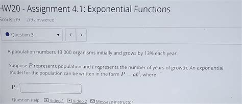 Solved Hw20 Assignment 41 Exponential Functions Core