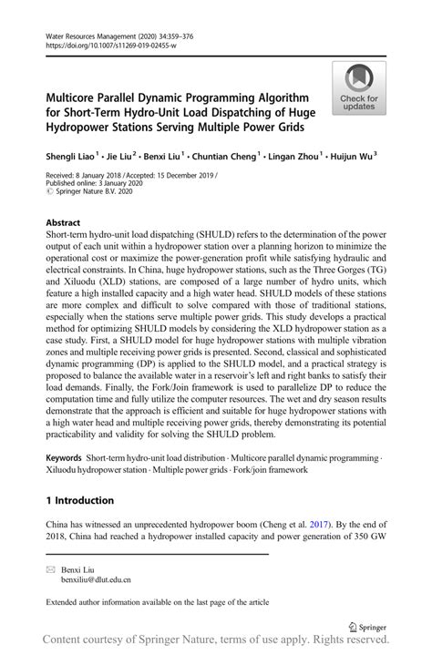 Multicore Parallel Dynamic Programming Algorithm For Short Term Hydro Unit Load Dispatching Of