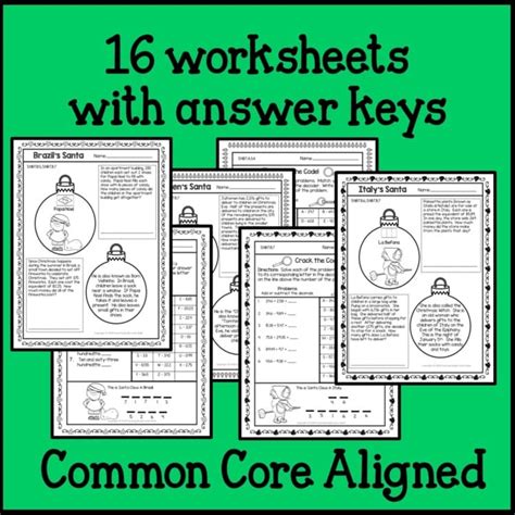 Christmas Secret Code Math Worksheets 5th Grade Common Core Tpt