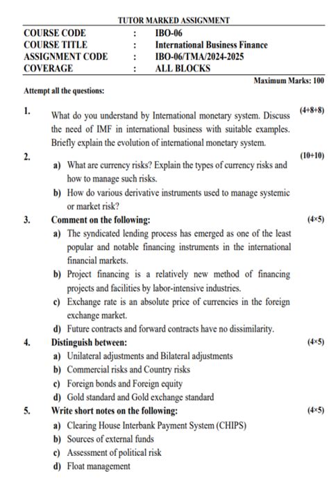 IBO IGNOU Solved Assignments English PDF Download IGNOU Galaxy