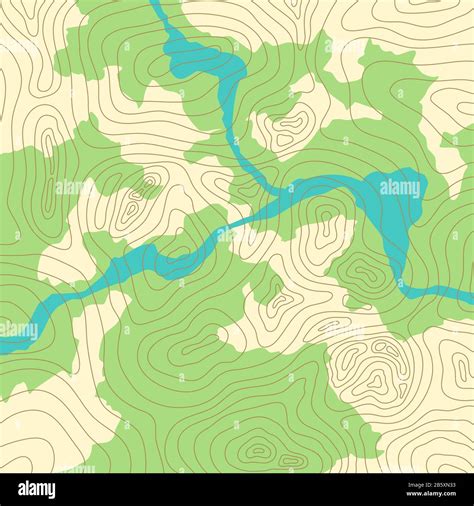 Topographic Map With Forest And Streams Stock Vector Image And Art Alamy