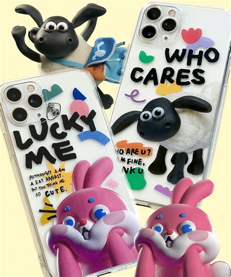 당일출고🚀 말랑 아기 토끼 양 아이폰 투명 케이스 에이블리