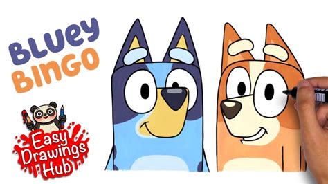 How To Draw Bluey And Bingo Easy