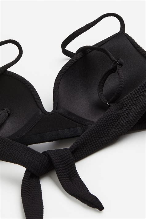 Push Up Bikini Top Black Ladies Handm Gb