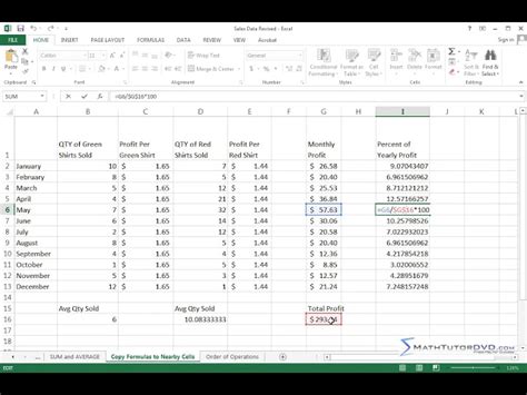 21 Using Relative And Absolute Addressing In Formulas Microsoft Excel Tutorial Math Tutor