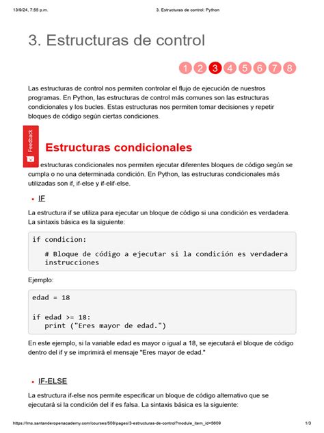 3 Estructuras De Control Python Pdf Flujo De Control Python Lenguaje De Programación