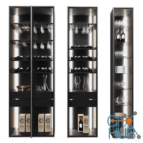 3d Model Set Of Display Cases Of Different Widths1 127043