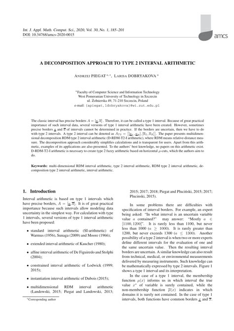 Pdf A Decomposition Approach To Type 2 Interval Arithmetic