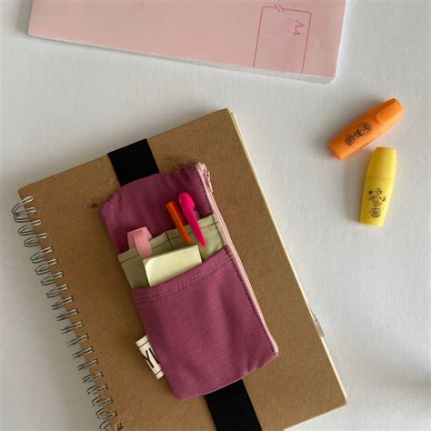 Adjustable Elastic Planner Pen Holder With Pockets Pencil Case For Notebook A A A B B