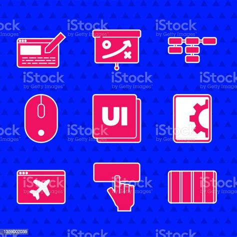 Ui 또는 Ux 디자인 키보드 컬러 팔레트 가이드 웹 개발 웹 템플릿 컴퓨터 마우스 사이트 맵 및 아이콘을 설정합니다 벡터 Crash Site에 대한 스톡 벡터 아트 및