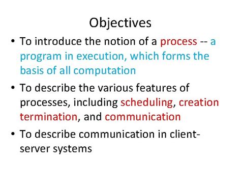 Chapter Processes Processes Process Concept Process Scheduling
