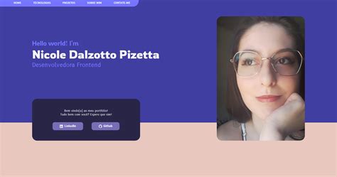 Github Nicoledpizettaportfolio Html Css Jsvanilla Um Portfolio Pessoal Criado Com Html Css