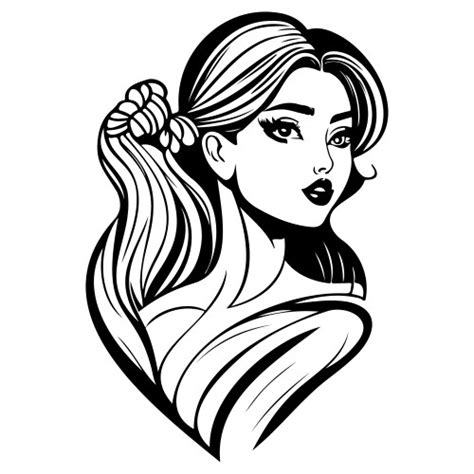 Beauty Girl Sketch Royalty Free Vector Image Vectorstock