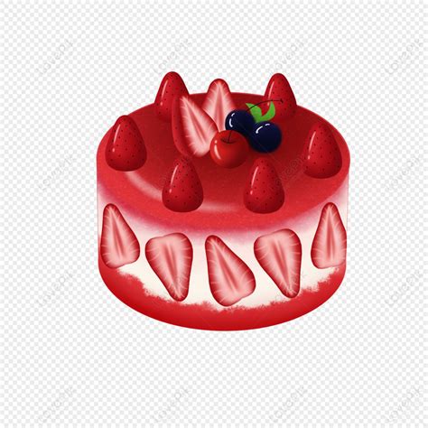 손으로 그린 만화 크리 에이 티브 어린이의 날 귀여운 어린이 케이크 요소 무료 버클 딸기 크림 케이크 Png 일러스트 무료