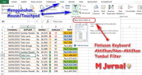 Cara Cepat Filter Data Di Excel Dengan Keyboard Advanced M Jurnal