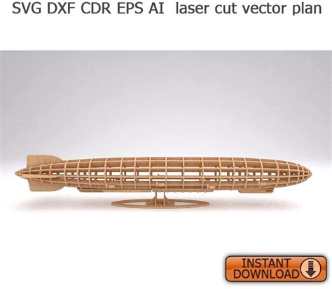 Airship Vector CNC File Etsy