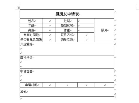 男朋友申请表 知乎