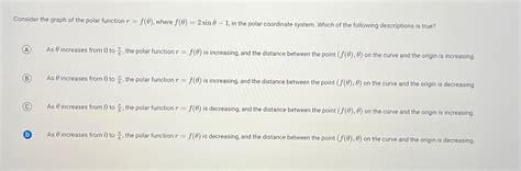 Solved Consider the graph of the polar function r f θ Chegg com