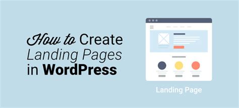 How To Create A Landing Page In Wordpress 2 Methods