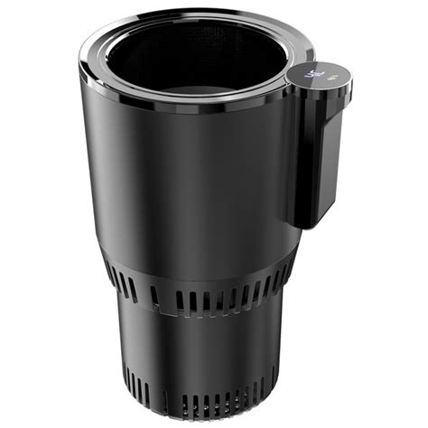 2 In 1 스마트 자동차 컵 쿨러 야외 여행 히터 휴대용 자동차 미니 냉장고 12v 냉각 난방 컵 및 음료 홀더 블랙