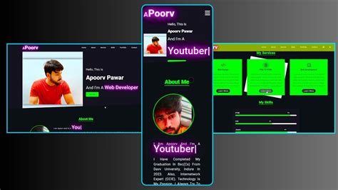 Responsive Portfolio Landing Page Website Using Html Css And Javascript Typedjs Tutorial