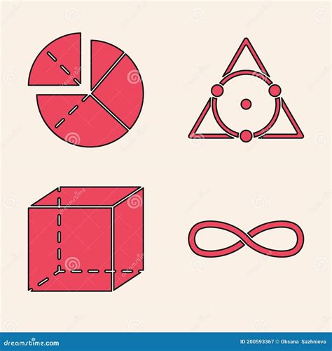 Set Infinity Graph Schedule Chart Diagram Triangle Math And Geometric Figure Cube Icon