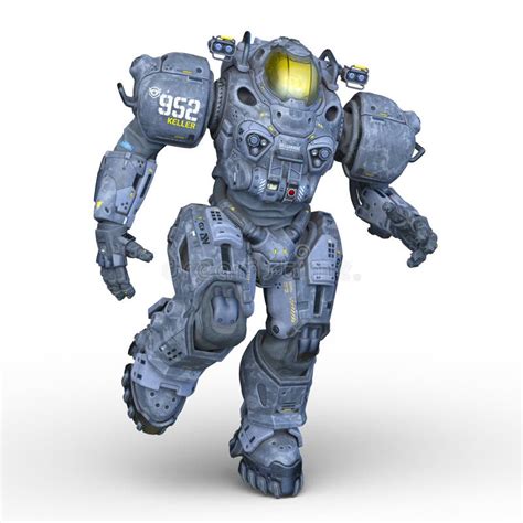 3d Rendering Of A Battle Robot Stock Illustration Illustration Of