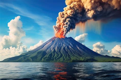 Premium Ai Image Eruption Of Volcanic Krakatoa