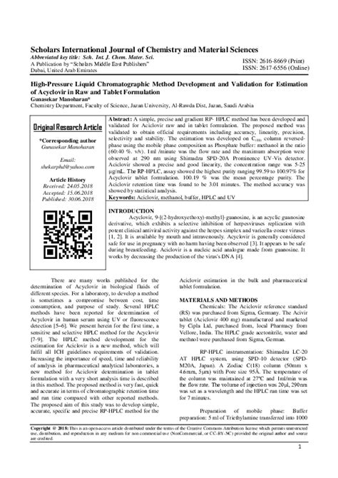 Pdf High Pressure Liquid Chromatographic Method Development And Validation For Estimation Of