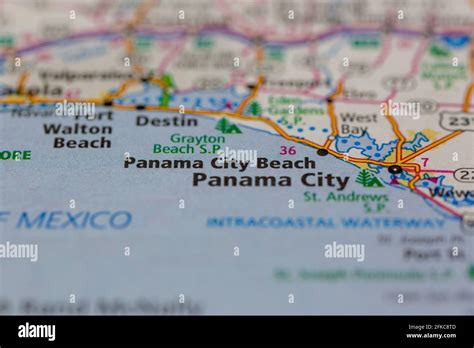 Panama City Beach Florida Usa Shown On A Geography Map Or Road Map
