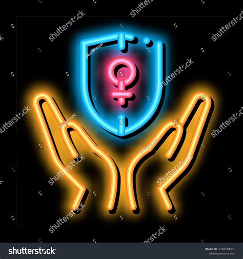 Protection Female Sex Neon Light Sign Stock Vector Royalty Free