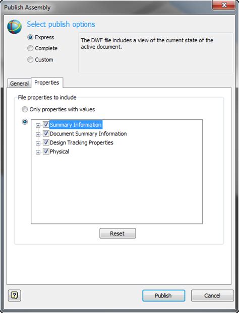 Solved Publish Dwfx To Include Custom Iproperties Autodesk Community