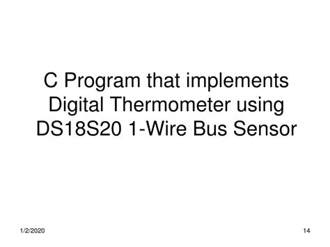 PPT One Wire Bus Digital Thermometer Example PowerPoint Presentation