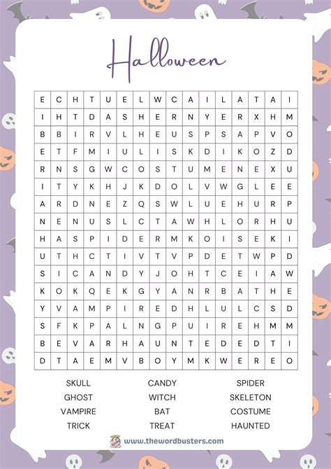 🎃 Halloween Word Search Printable Free Pdf