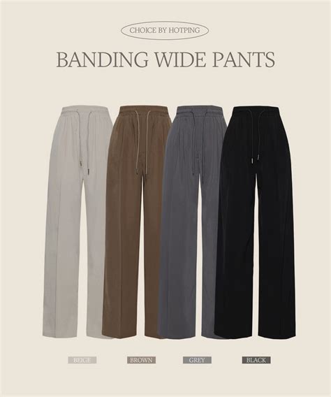 핫핑 구김↓찰랑찰랑핏 그리즈 투핀턱 밴딩 롱 와이드 슬랙스팬츠 44~100 통바지 출근룩 트레이닝팬츠 빅사이즈밴딩바지 코튼팬츠 간절기 와이드핏 면바지 체형커버 군살커버