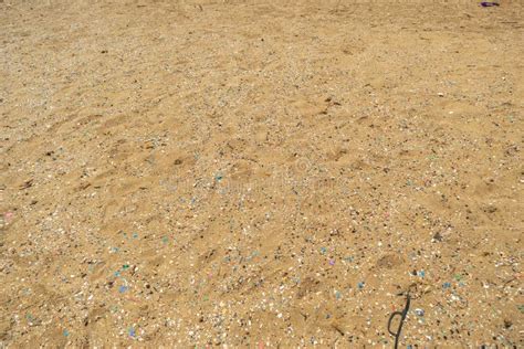 Microplastics On Sand Beach Stock Image Image Of Coast Microplastic