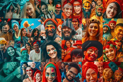A Colorful Collage Of People From Different Cultures Celebrating Summer