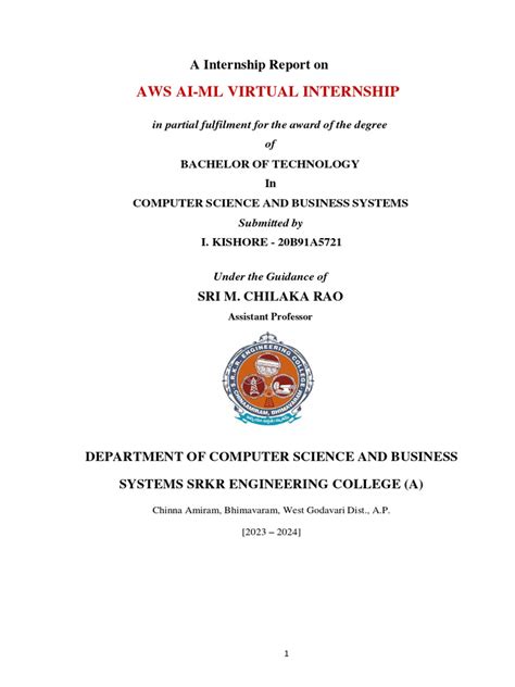 Aws Ai Ml Virtual Internship Full Report Pdf Amazon Web Services