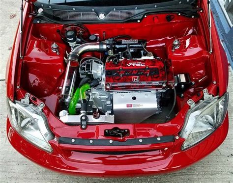 Engine Bay Of Honda Civic Dx Rotulacion Furgoneta Coche Honda Civic