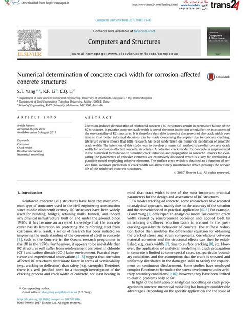 Pdf Numerical Determination Of Concrete Crack Width For Dokumen Tips