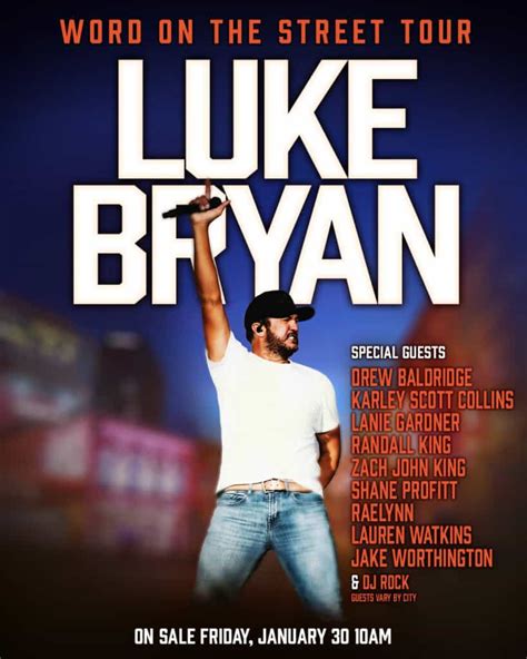 Luke Bryan Announces 2026 Word On The Street Tour Dates Ticket Info