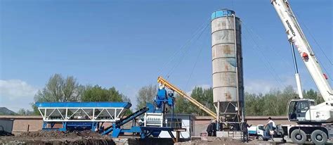 25 90m³h 짧은 다리 모바일 콘크리트 배치 플랜트 이리