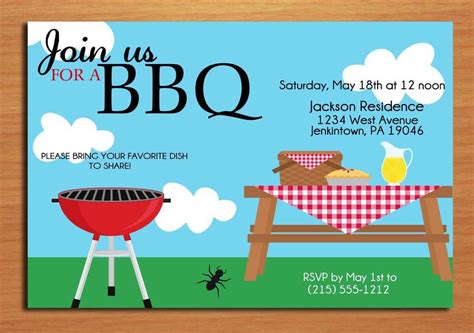 Bbq Party Invitations Free Printable