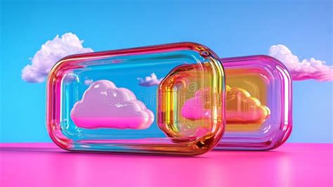 A Digital Cloud Symbolizing Modern Technology Connects Data Circuits In The Clear Colorful