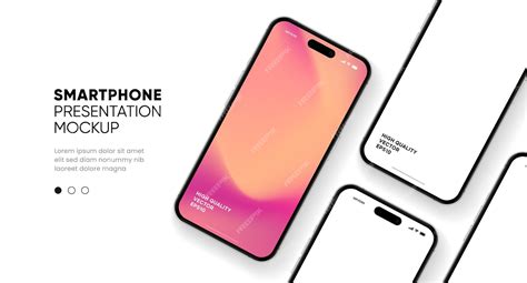 Premium Vector 3d High Quality Smartphone Mockup With Different Angles And Isolated Background